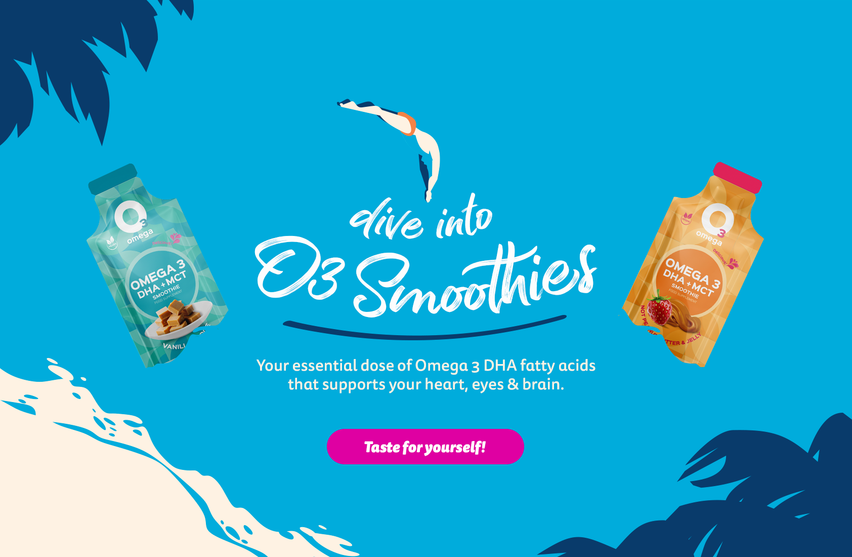 O3Omega Smoothies | VEGAN Omega 3 DHA + MCT Oil in Flavors You'll Love